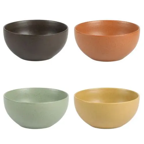 GIBSON ELITE Capetown Reactive Glaze Round Stoneware Dinnerware, Black, Yellow