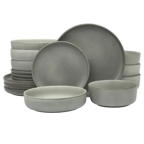 GIBSON ELITE Soho Lounge 16-piece Reactive Glaze Dinnerware Set - Grey
