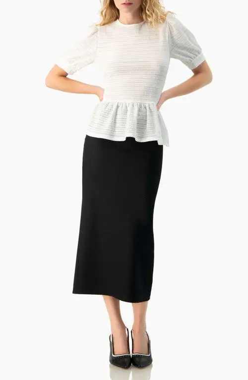 IVONNE Smooth Stretch Knit High-waist Fitted Midi Skirt