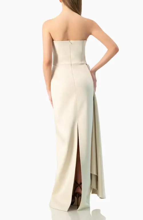 IVONNE Strapless Sculpted Drape Gown