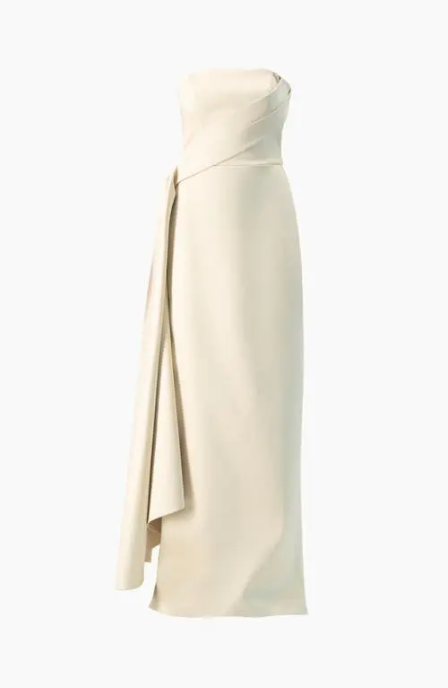 IVONNE Strapless Sculpted Drape Gown