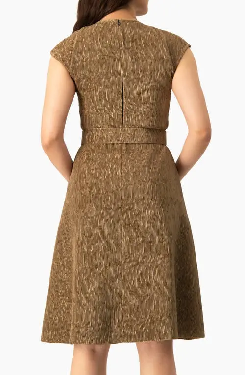 IVONNE Textured Belted A-line Dress