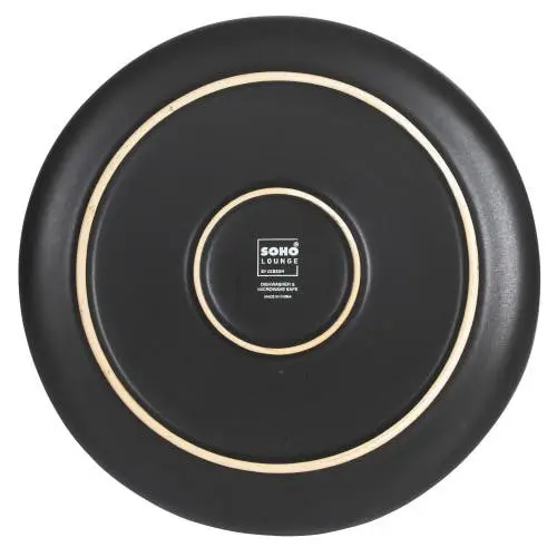 GIBSON ELITE Soho Lounge 12-piece Reactive Glaze Dinnerware Set - Black