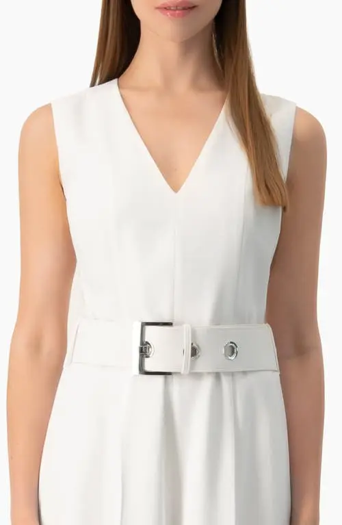 IVONNE Sleeveless V-neck Belted Wide-leg Jumpsuit