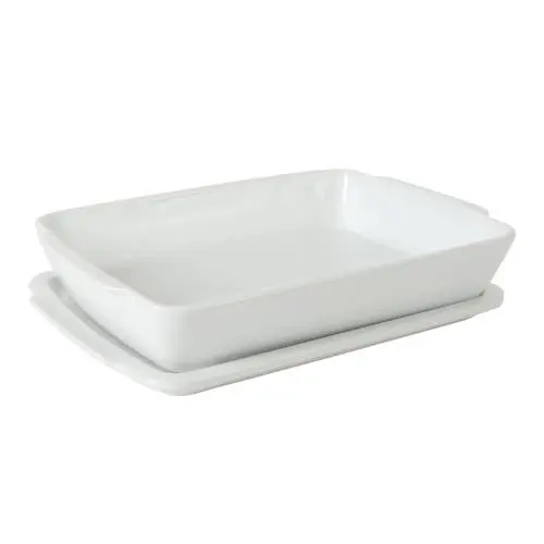 GIBSON HOME Gracious Dining Covered Stoneware Baking Dish