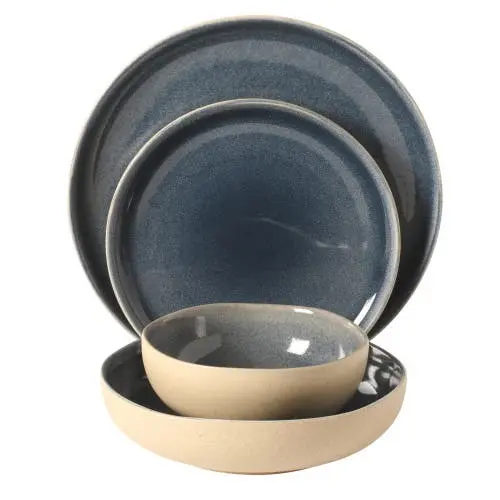 GIBSON ELITE Manila Bay 16-piece Reactive Glaze Stoneware Dinnerware Set