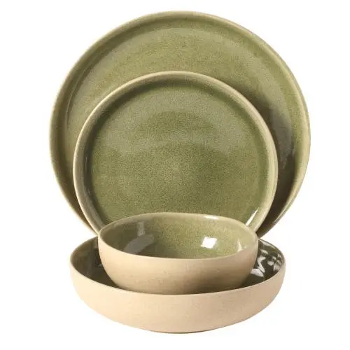 GIBSON ELITE Manila Bay 16-piece Reactive Glaze Stoneware Dinnerware Set