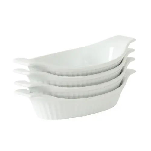GIBSON HOME Gracious Dining 4-piece Oval Au Gratin Stoneware Baking Dish Set