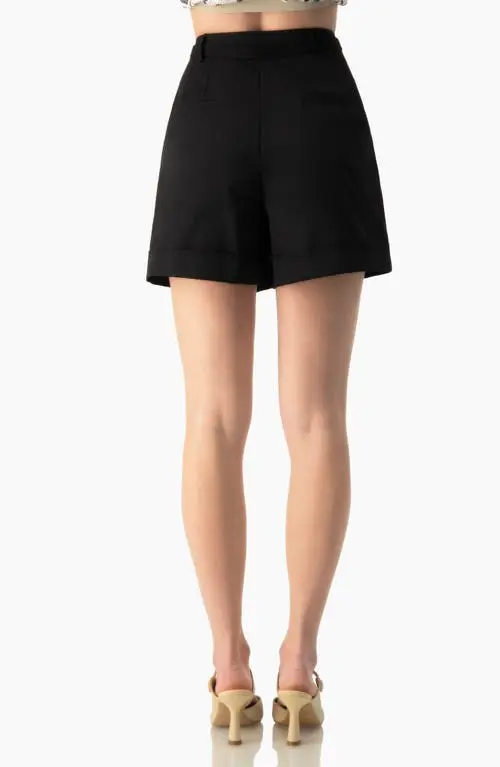IVONNE High-waist Tailored Wide-leg Cuffed Shorts