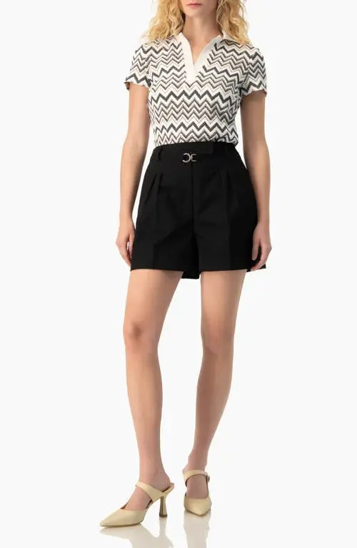 IVONNE High-waist Tailored Wide-leg Cuffed Shorts