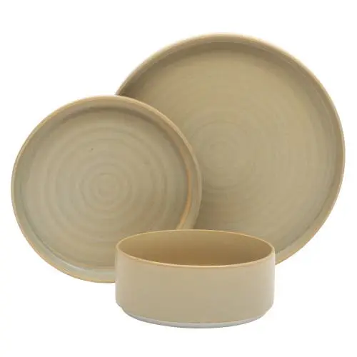 GIBSON ELITE Echo Bay 12-piece Reactive Glaze Porcelain Dinnerware Set