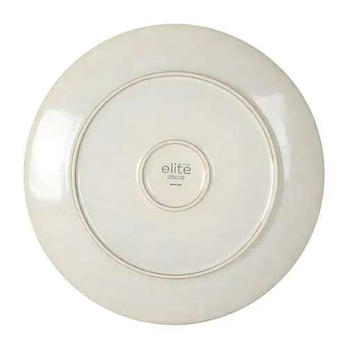 GIBSON ELITE White Sands Plates And Bowls Sets, Stoneware Dinnerware Sets
