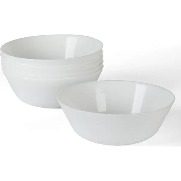 MARTHA STEWART Opalton 6-piece Chip Resistant Opal Glass Cereal Bowl Set - Multicolor