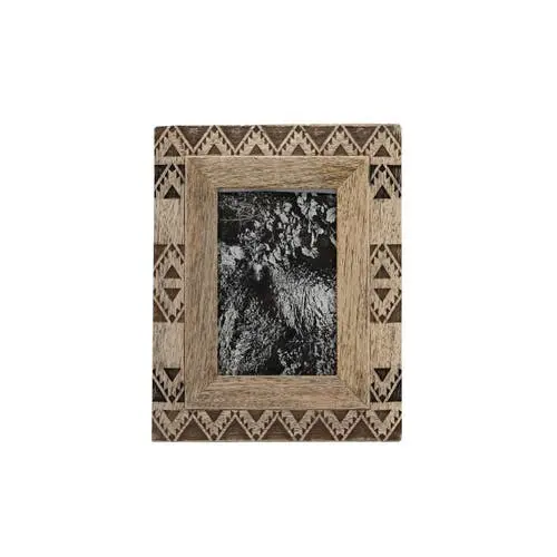 FORESIDE HOME AND GARDEN 4x6 Western Picture Frame Mango Wood Mdf & Glass - Brown