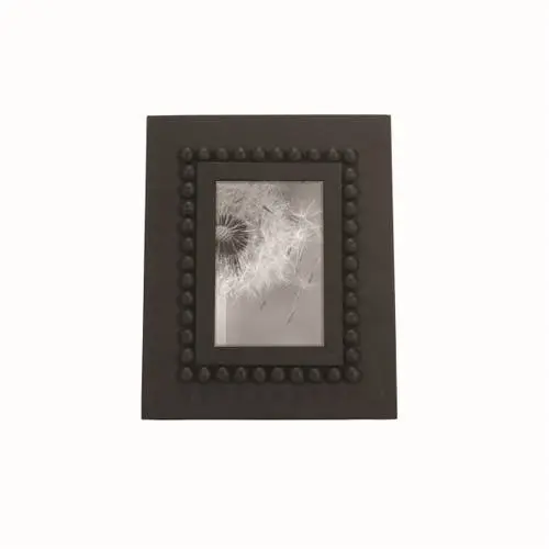 FORESIDE HOME AND GARDEN 4 X 6 Inch Wood Bead Decorative Wood Picture Frame - Black