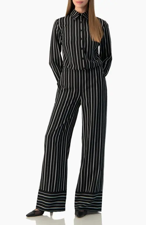 IVONNE And White Pinstripe Wide-leg Trousers