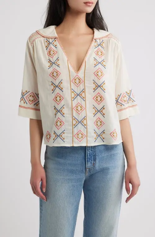 The Great. Sailor Top With Embroidered Details
