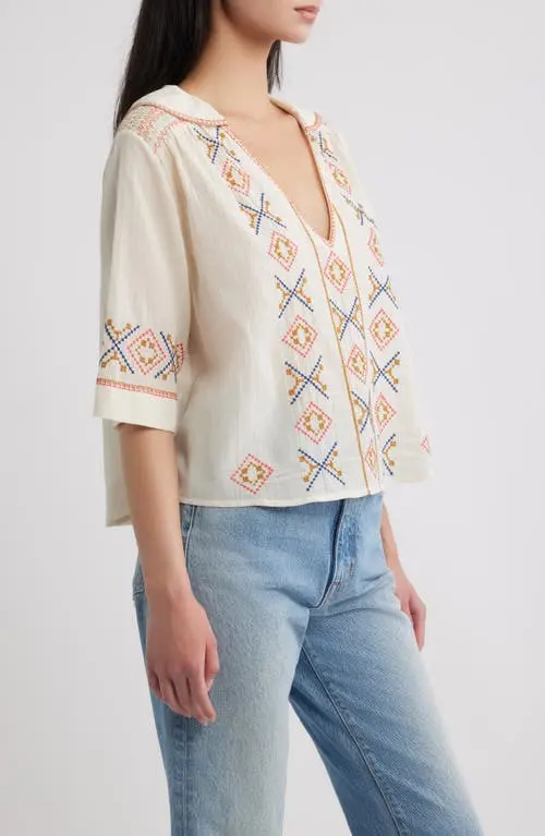 The Great. Sailor Top With Embroidered Details