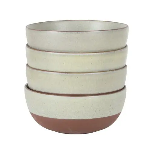 GIBSON ELITE William Crest 4-piece Reactive Glaze Stoneware Cereal Bowl Set - Sage