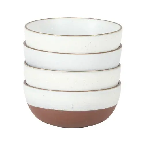 GIBSON ELITE William Crest 4-piece Reactive Glaze Stoneware Cereal Bowl Set - White
