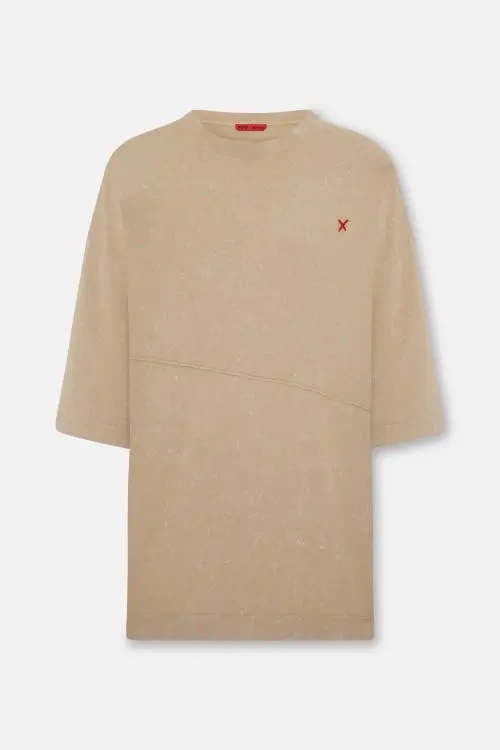 PCFG Daydreamers Acid Wash Short Sleeve T Shirt - Beige