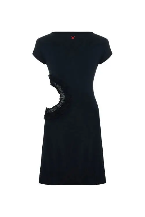 PCFG Short Sleeve Lace Detail Mini Dress