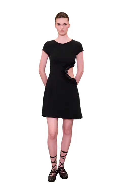 PCFG Short Sleeve Lace Detail Mini Dress