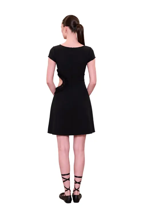 PCFG Short Sleeve Lace Detail Mini Dress