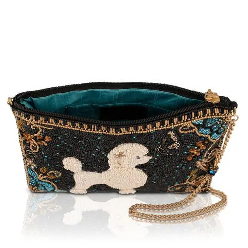 MARY FRANCES ACCESSORIES Beaded Poodle Mini Handbag