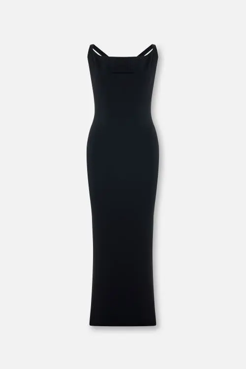 PCFG Daydreamers Cross Back Knit Maxi Dress - Black