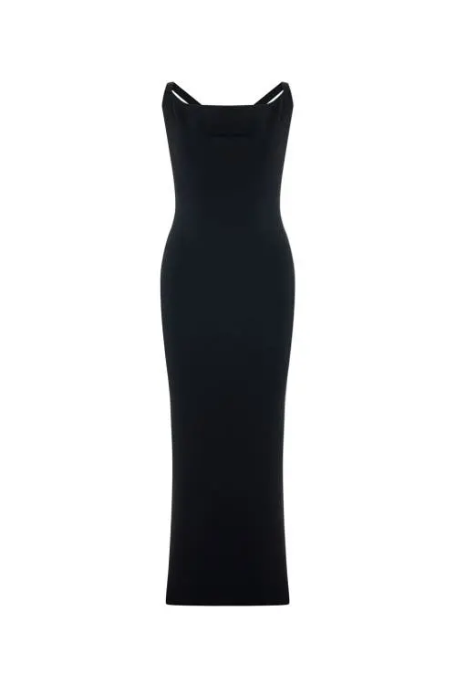 PCFG Daydreamers Cross Back Knit Maxi Dress - Black