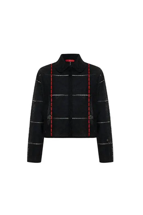 PCFG Embroidered Detail Cropped Jacket