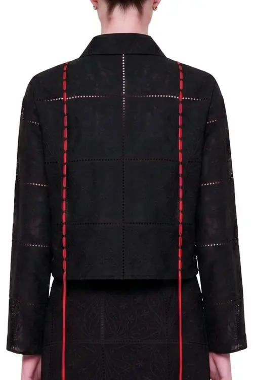 PCFG Embroidered Detail Cropped Jacket
