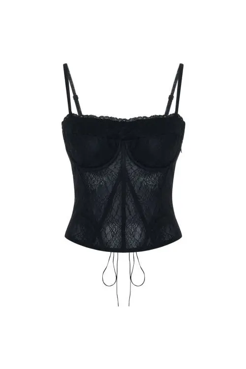PCFG Daydreamers Structured Lace Corset - Black