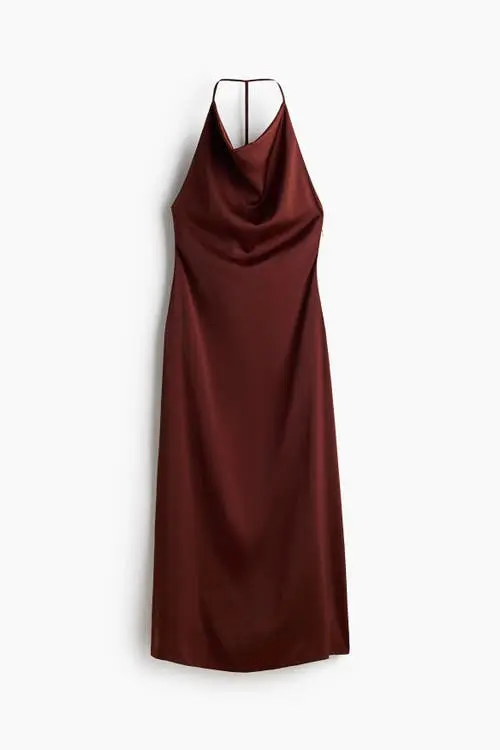H&m Satin Halterneck Dress