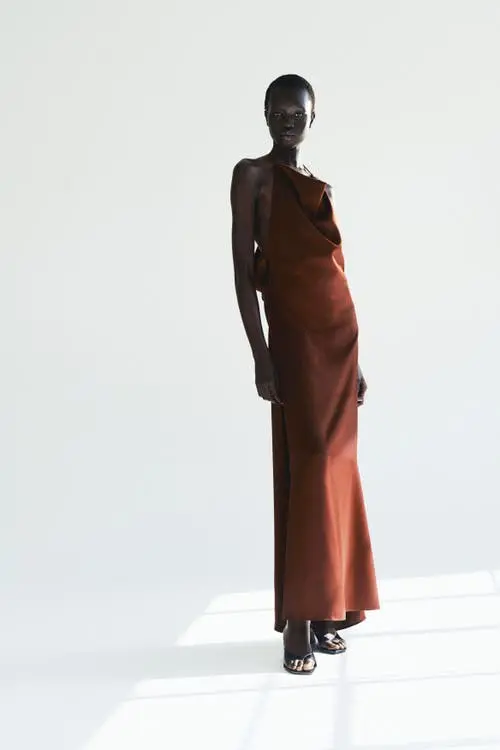H&m Satin Halterneck Dress