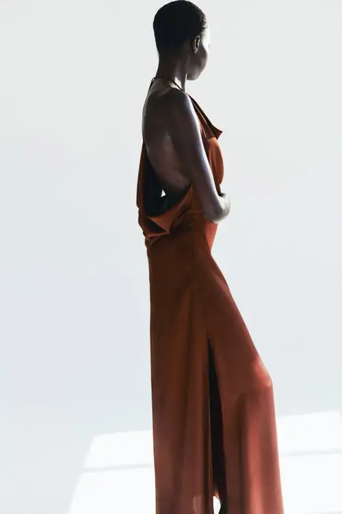 H&m Satin Halterneck Dress
