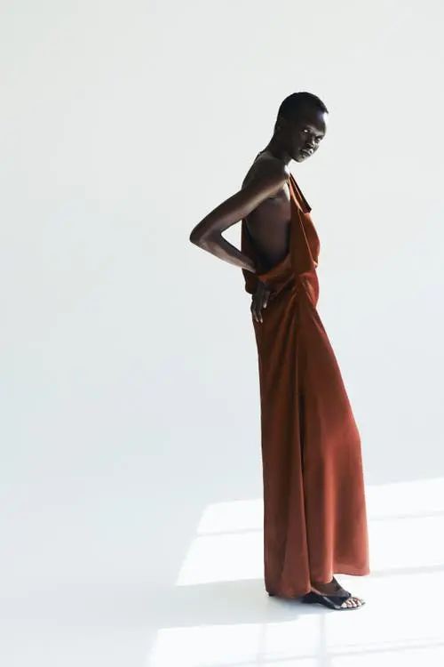 H&m Satin Halterneck Dress