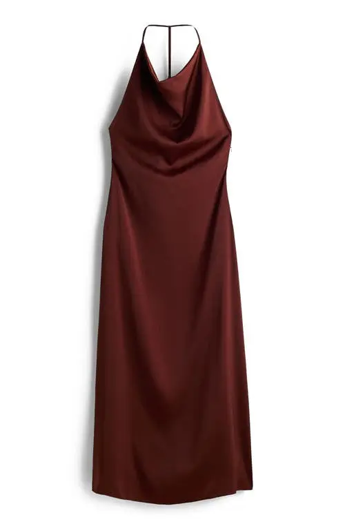 H&m Satin Halterneck Maxi Dress