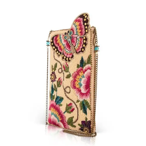 MARY FRANCES ACCESSORIES Butterfly Garden Crossbody Phone Bag