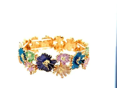 GEMINI JEWELRY Expandable Multicolor Floral Bracelet - Yellow