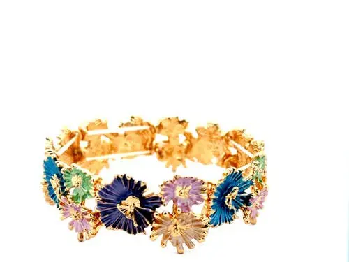 GEMINI JEWELRY Expandable Multicolor Floral Bracelet