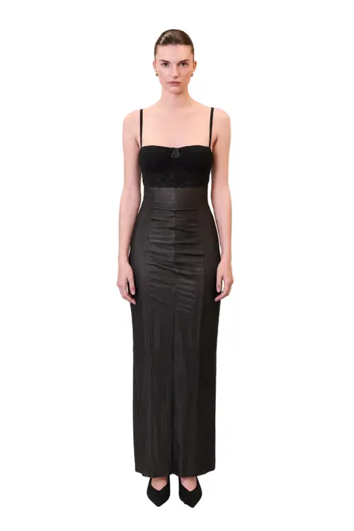 PCFG Strappy Tulle Detail Maxi Dress