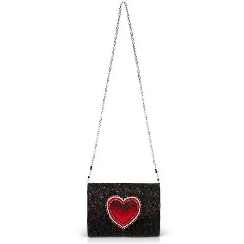 MARY FRANCES ACCESSORIES True Love Beaded Heart Handbag