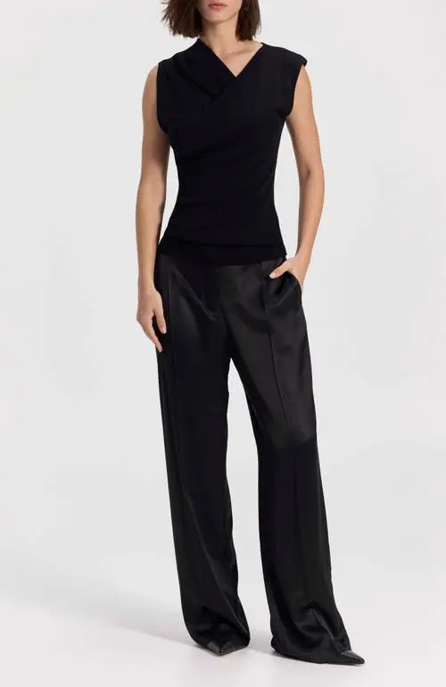 Ronen Chen Ronan Chen Asymmetrical Wrap Front Knit Top