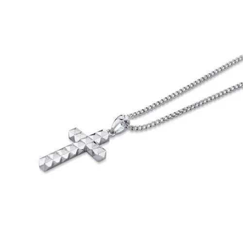 MICHAEL M 3d Tetra Cross Pendant Necklace