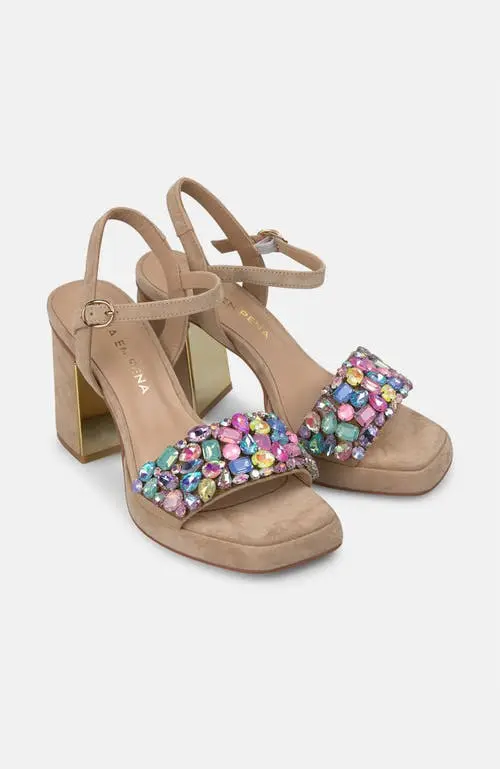 ALMA EN PENA Sandal Wide Rhinestones Strap