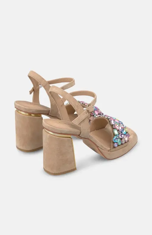 ALMA EN PENA Sandal Wide Rhinestones Strap