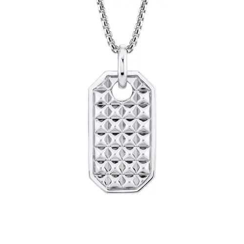 MICHAEL M Tetra Dog Tag Pendant - Silver
