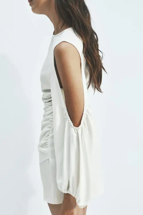 H&m Cold Shoulder Balloon Sleeve Dress